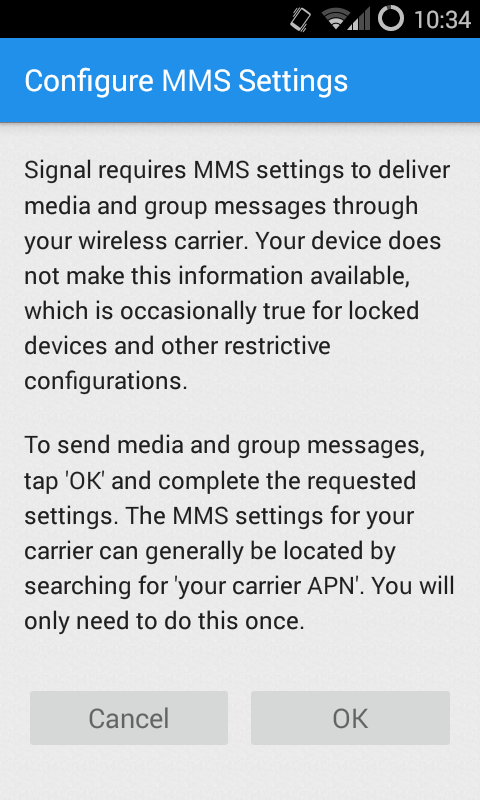 Since 4 10 X Cannot Send Signal Message Anymore Due To Missing Mms Settings · Issue 6954