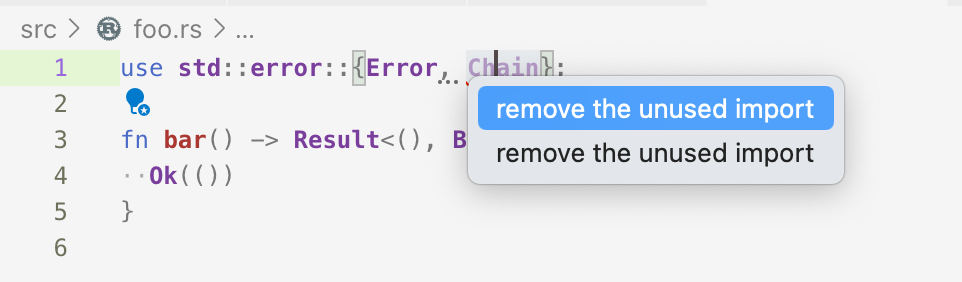 Duplicate Quick Fix Remove The Unused Import · Issue 7141 · Rust Langrust Analyzer · Github