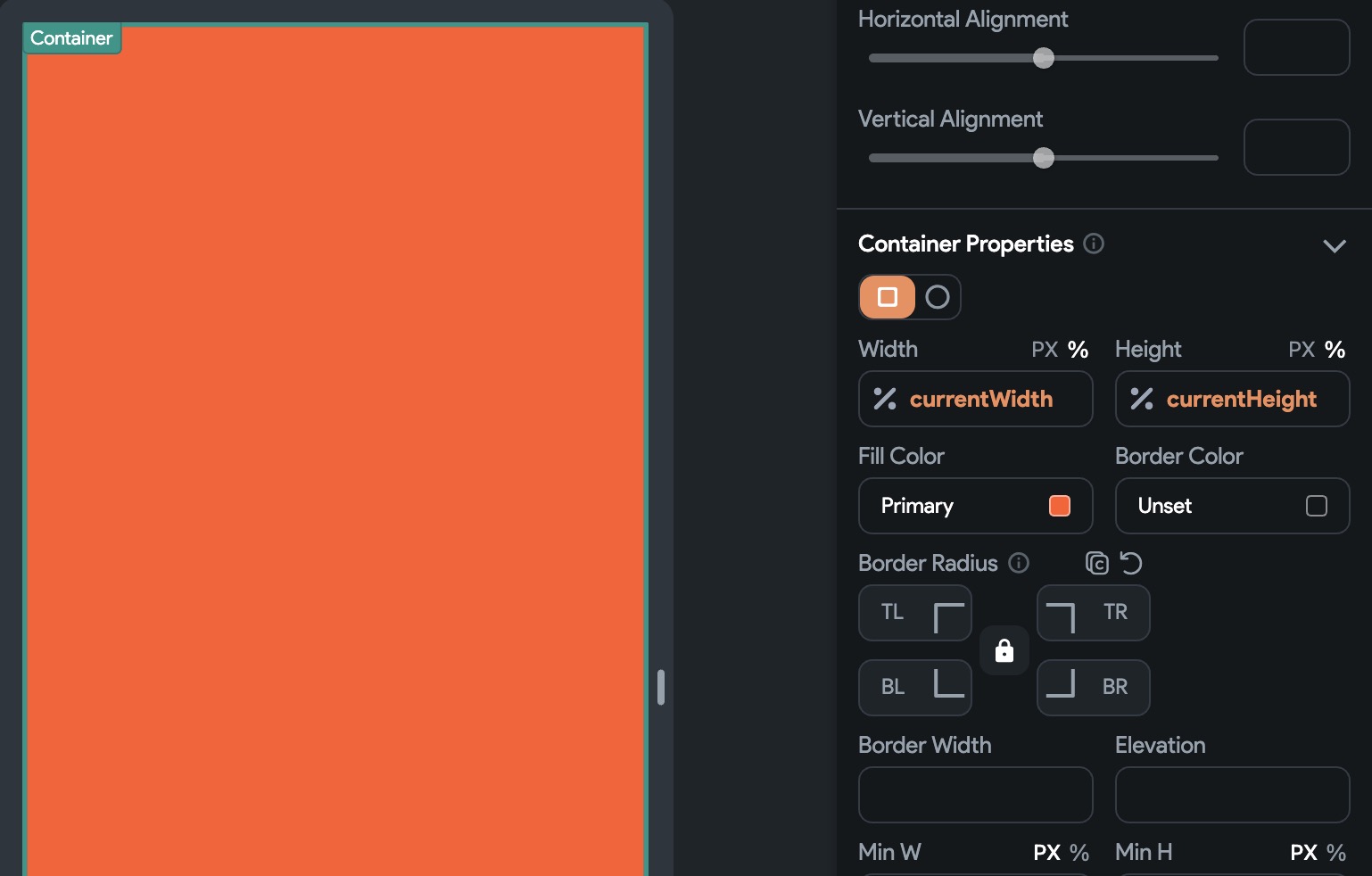 Custom container element does not respect unit of measure if used with Component parameters ...
