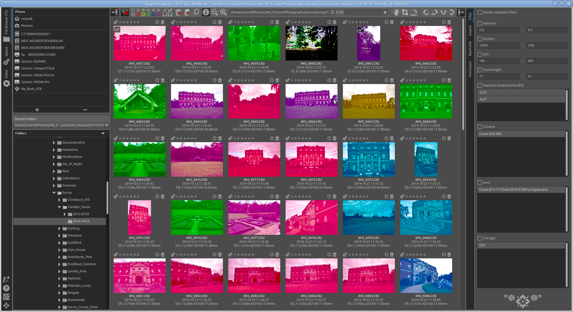 RT 5.9 dev shows false colours for Canon 40D photos each time it is rebuilt on linux · Issue ...