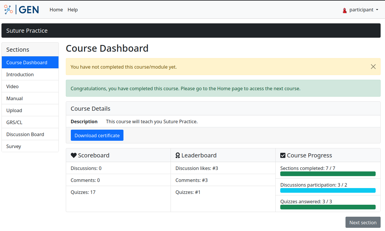 Error with course progress tracking and unable to download certificate · Issue #355 ...