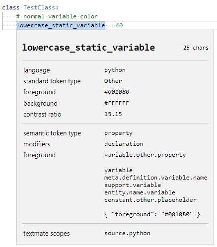 Class constants and instance property constants are not properly colored when uppercase ...