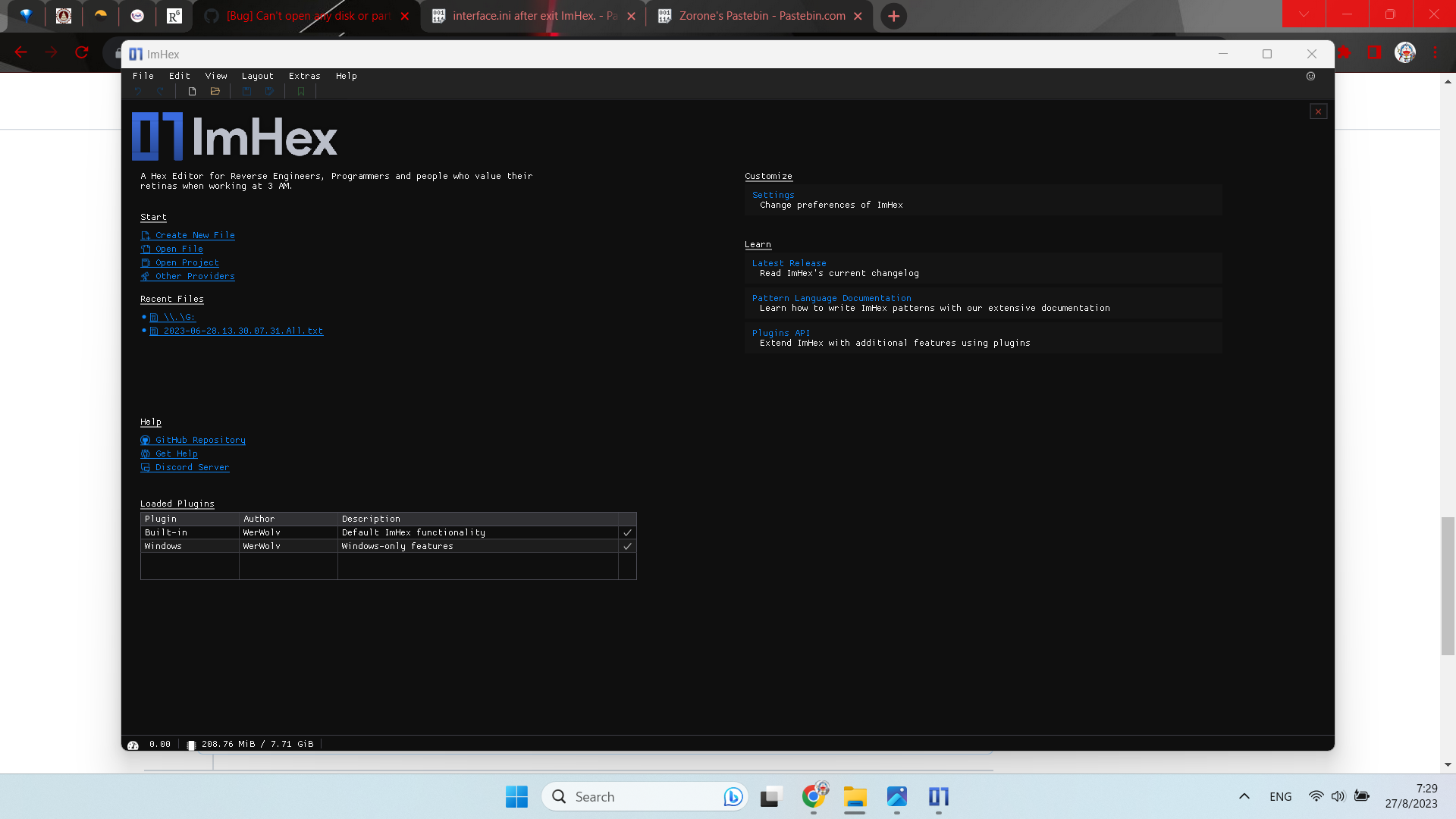 [Bug] Can't open any disk or partition · Issue #1265 · WerWolv/ImHex · GitHub
