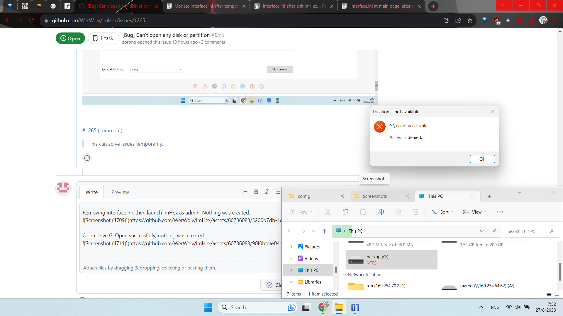 [Bug] Can't open any disk or partition · Issue #1265 · WerWolv/ImHex · GitHub
