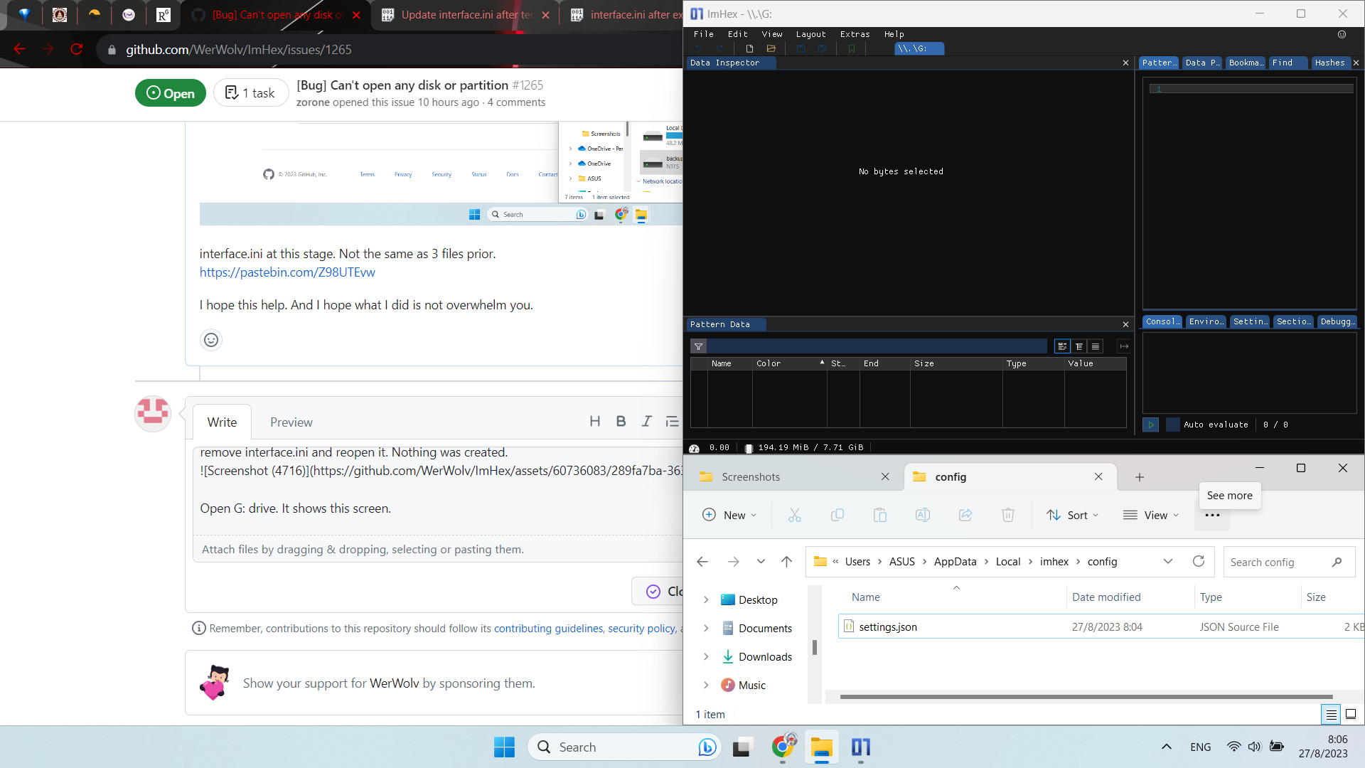 [Bug] Can't open any disk or partition · Issue #1265 · WerWolv/ImHex · GitHub