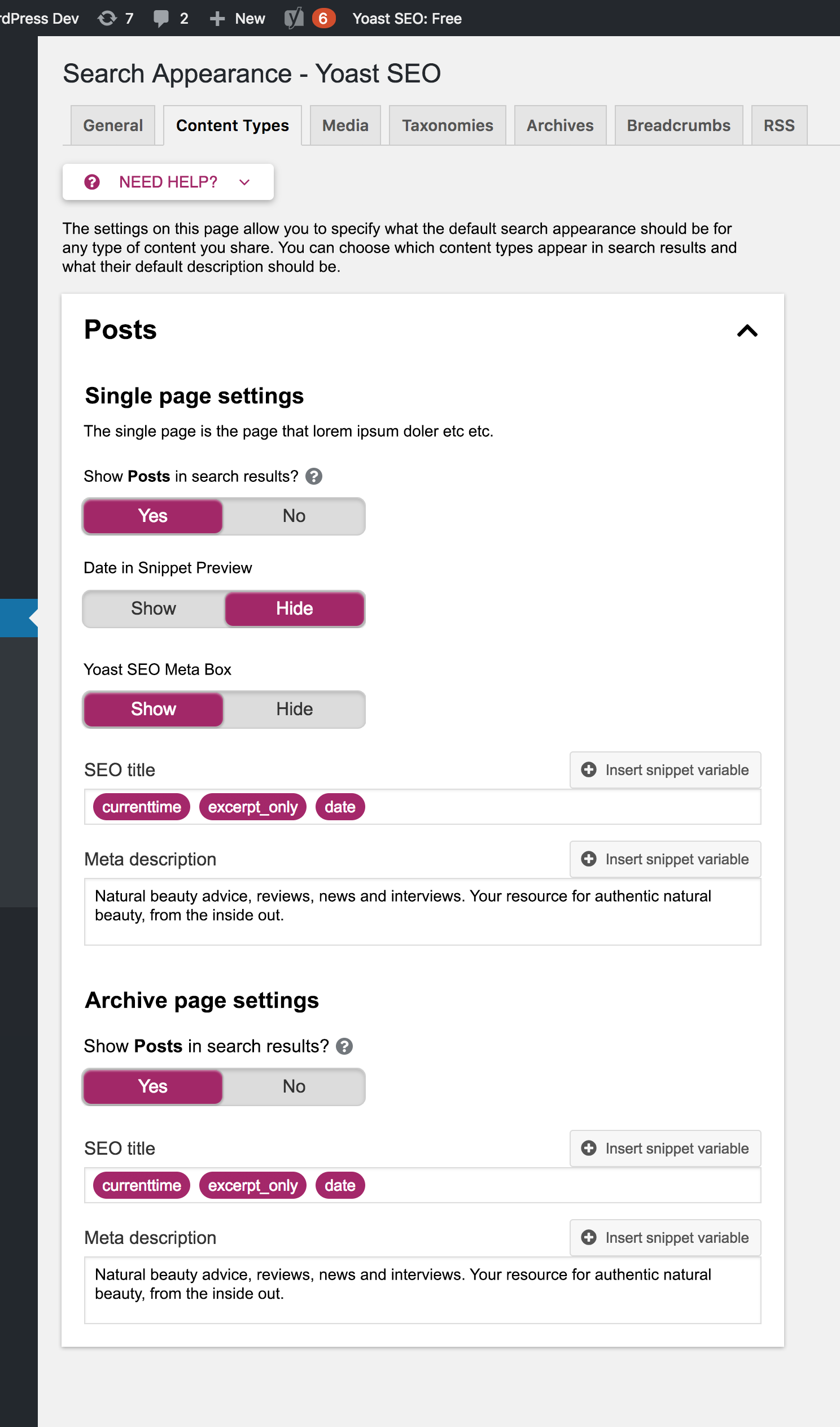 Make paper around snippet editors on Search appearance settings optional · Issue #609 · Yoast ...