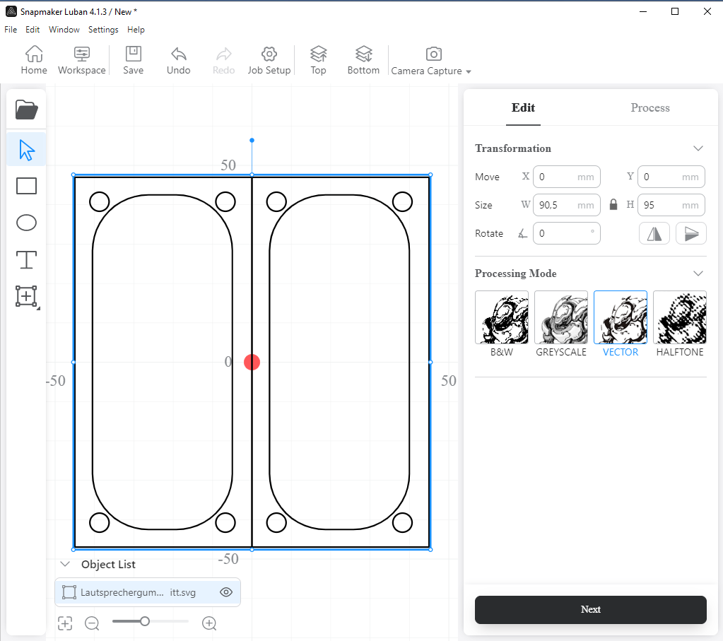Bug: Rectangles with rounded corners in SVG result in wrong vector toolpath for laser in Luban 4 ...