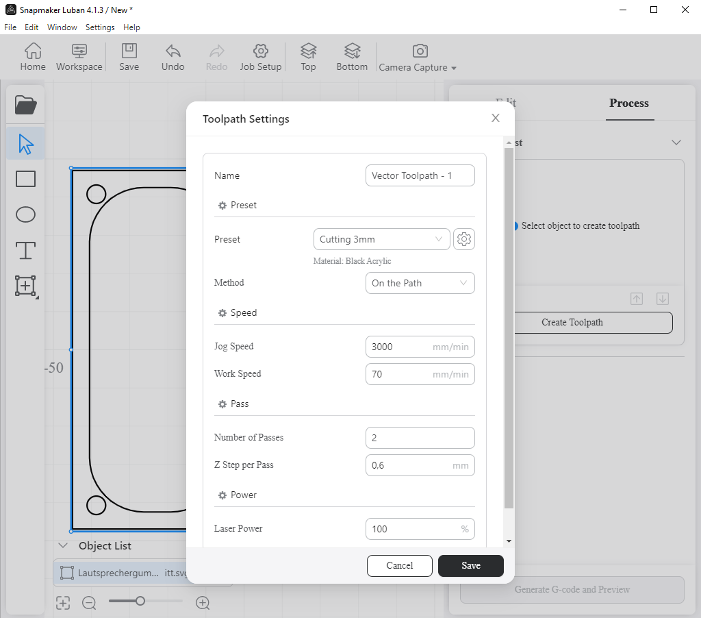 Bug: Rectangles with rounded corners in SVG result in wrong vector toolpath for laser in Luban 4 ...