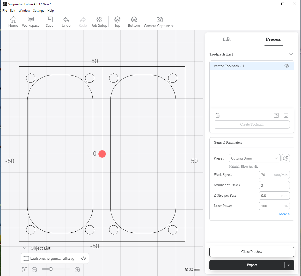 Bug: Rectangles with rounded corners in SVG result in wrong vector toolpath for laser in Luban 4 ...