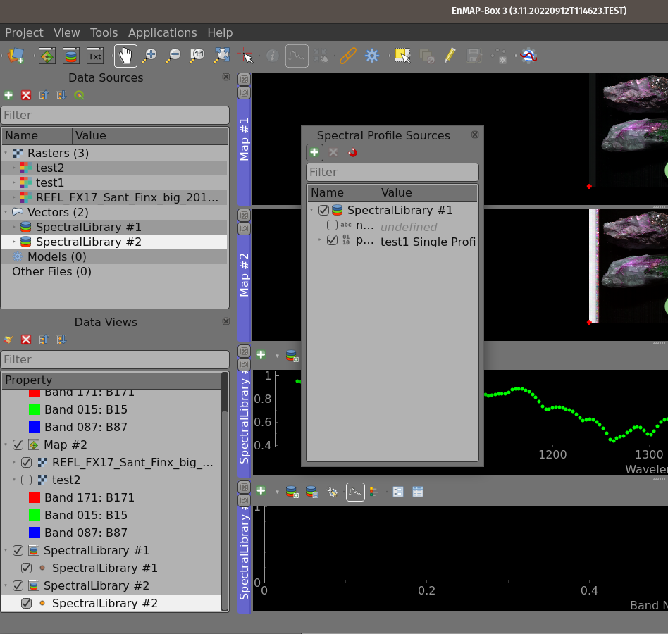 2 Spectral Library Windows But Only One In The Spectral Libraries