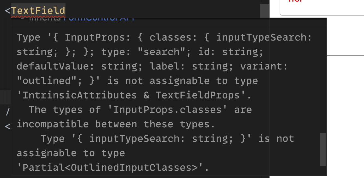 [TextField] Typescript error when using `inputTypeSearch` class · Issue #36739 · mui/material-ui ...