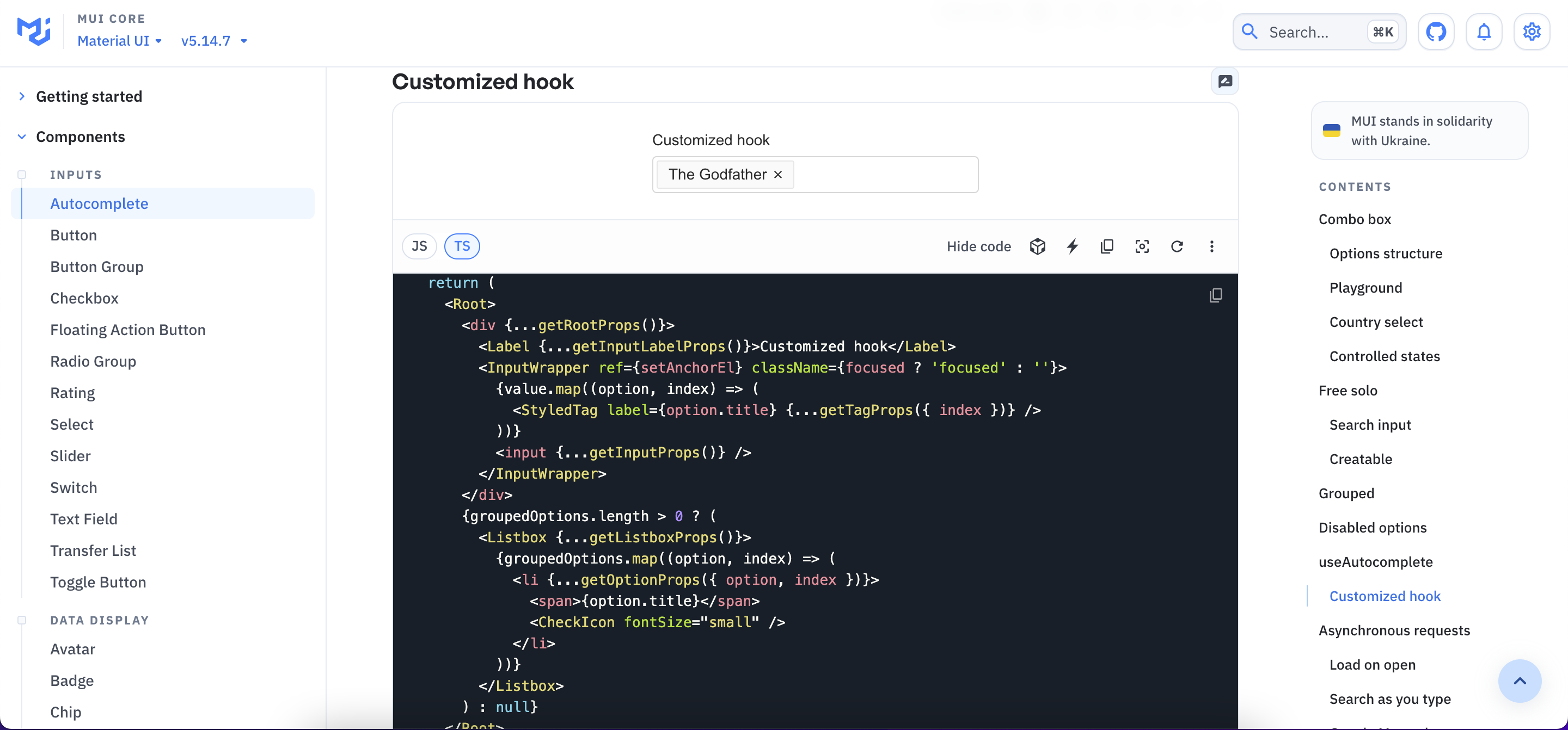 [docs-infra] TS versions of code is missing from docs · Issue #38706 · mui/material-ui · GitHub