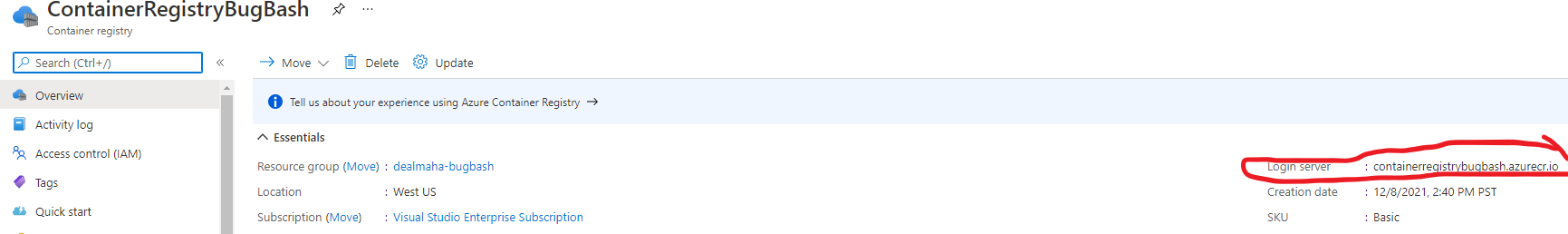 Bug Bash Container Registry Use Loginserver Instead Of Accounturl · Issue 22081 · Azure 