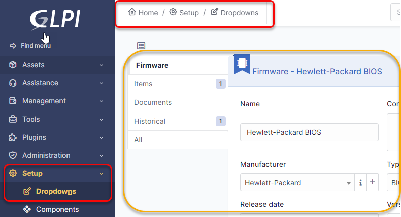 Computer > Components Tab: Component detail links open Component detail page but shows bread ...