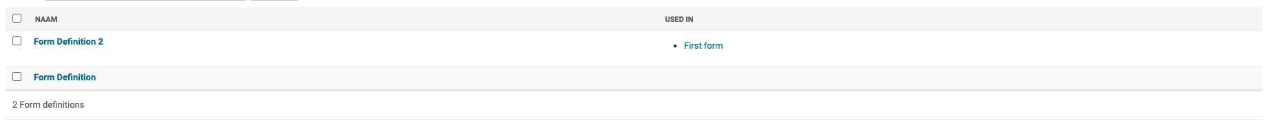 Form Definitions list display 'Used In' field only shows for a single form definition · Issue ...