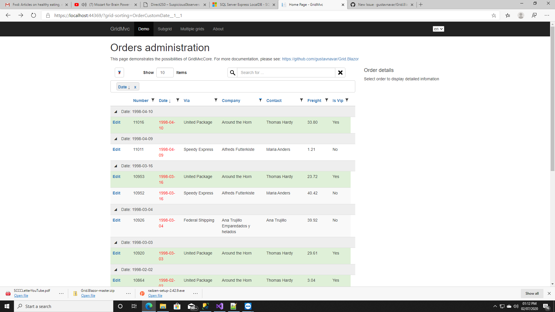 Demo - Drop columns here for columns grouping · Issue #89 · gustavnavar/Grid.Blazor · GitHub