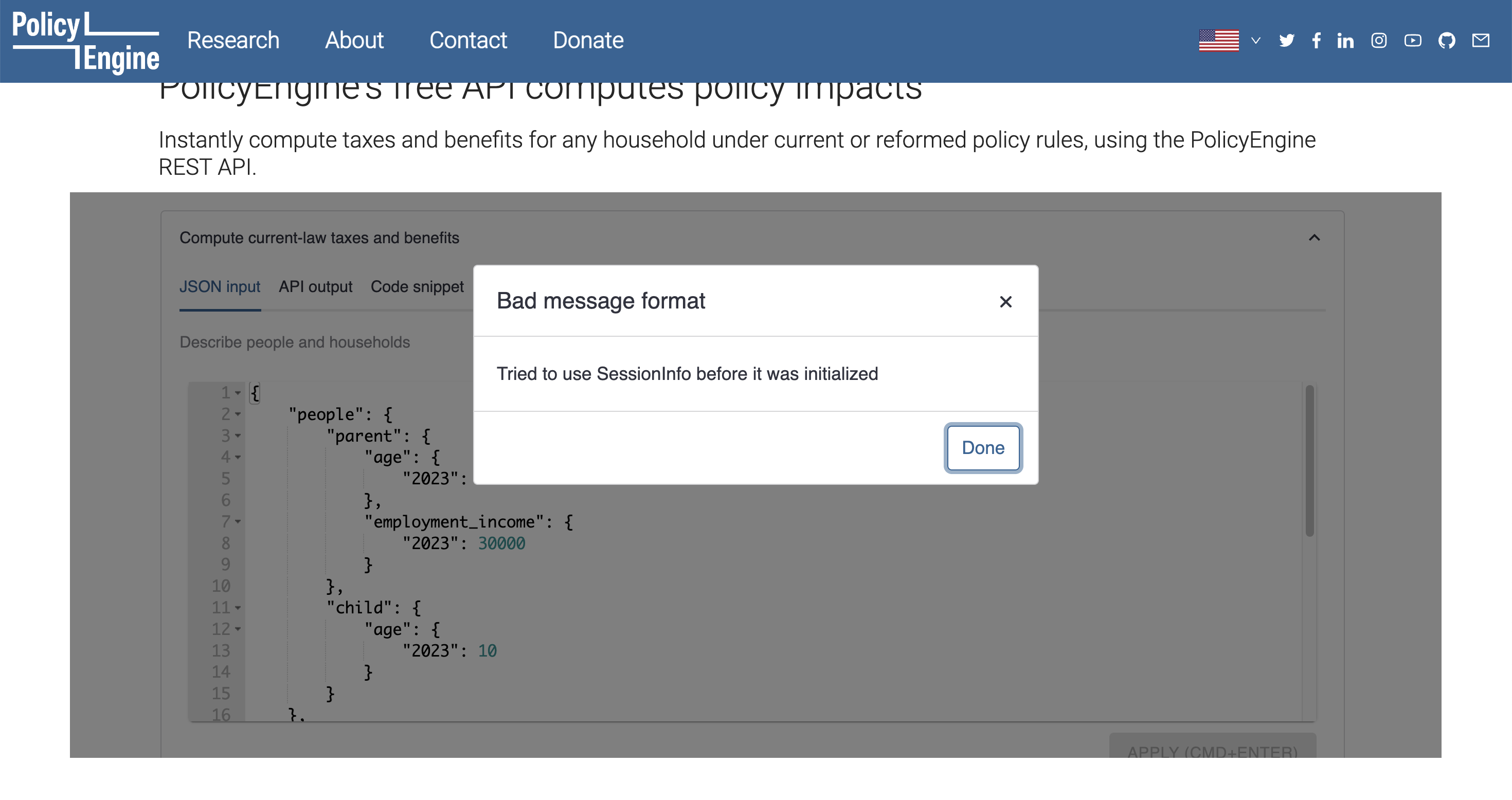 `Bad message format` in homepage Streamlit app · Issue #503 · PolicyEngine/policyengine-app · GitHub