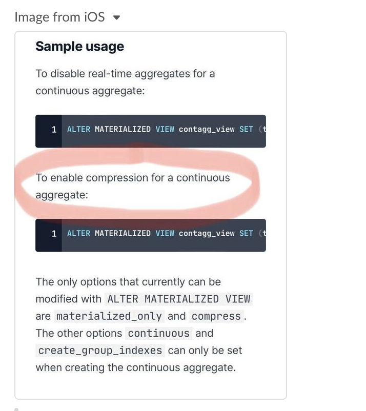 Issue with alter materialized view page [Docs RFC] · Issue #729 · timescale/docs · GitHub