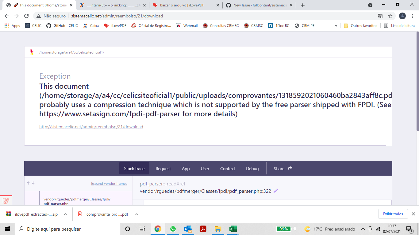 ERRO REEMBOLSO · Issue #172 · fullcontent/sistemacelic · GitHub