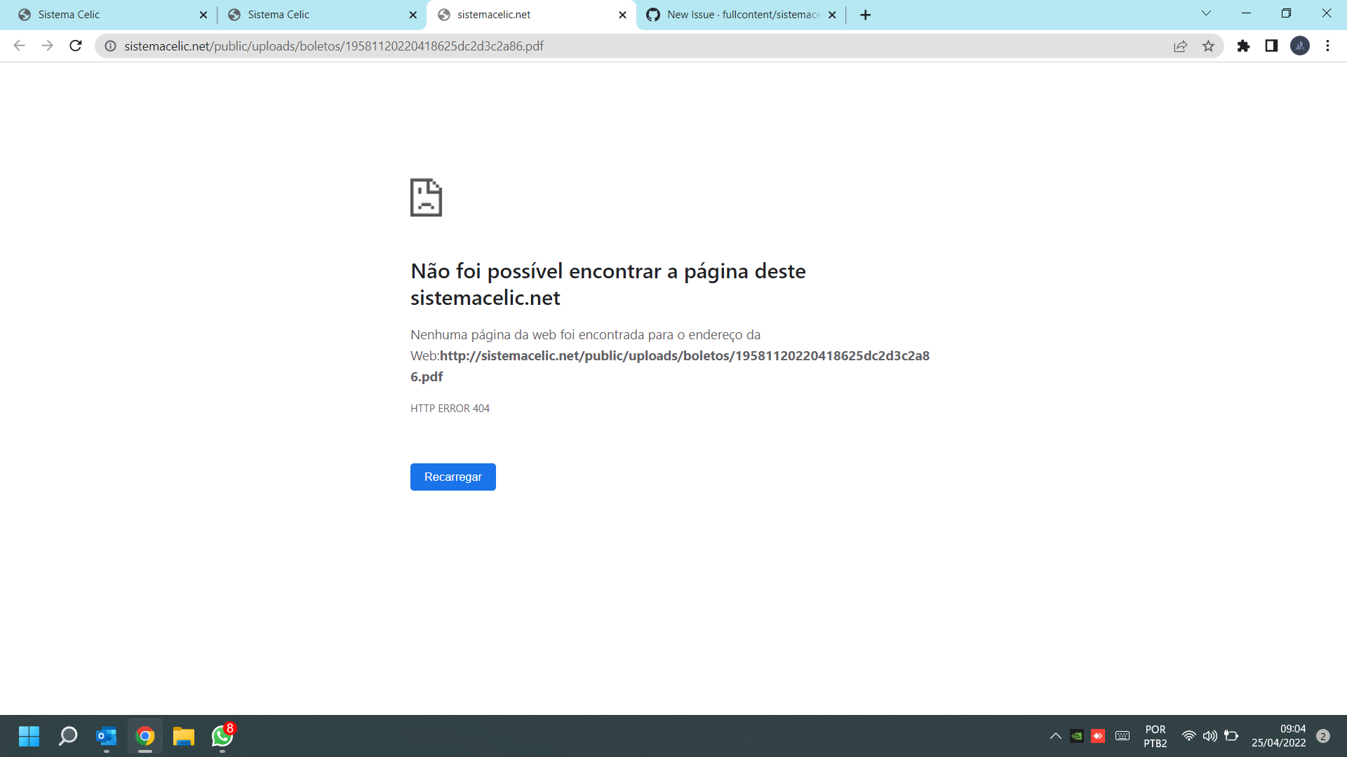 Erro ao carregar arquivos - CELIC.NET · Issue #257 · fullcontent/sistemacelic · GitHub