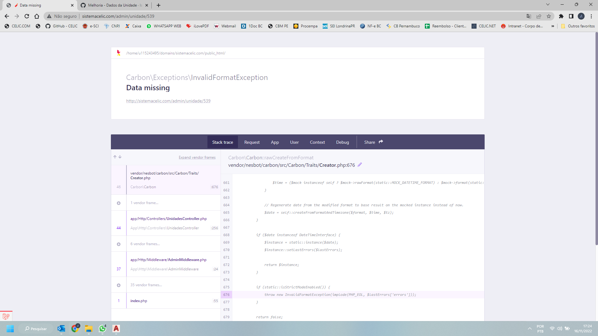 Melhoria - Dados da Unidade · Issue #300 · fullcontent/sistemacelic · GitHub