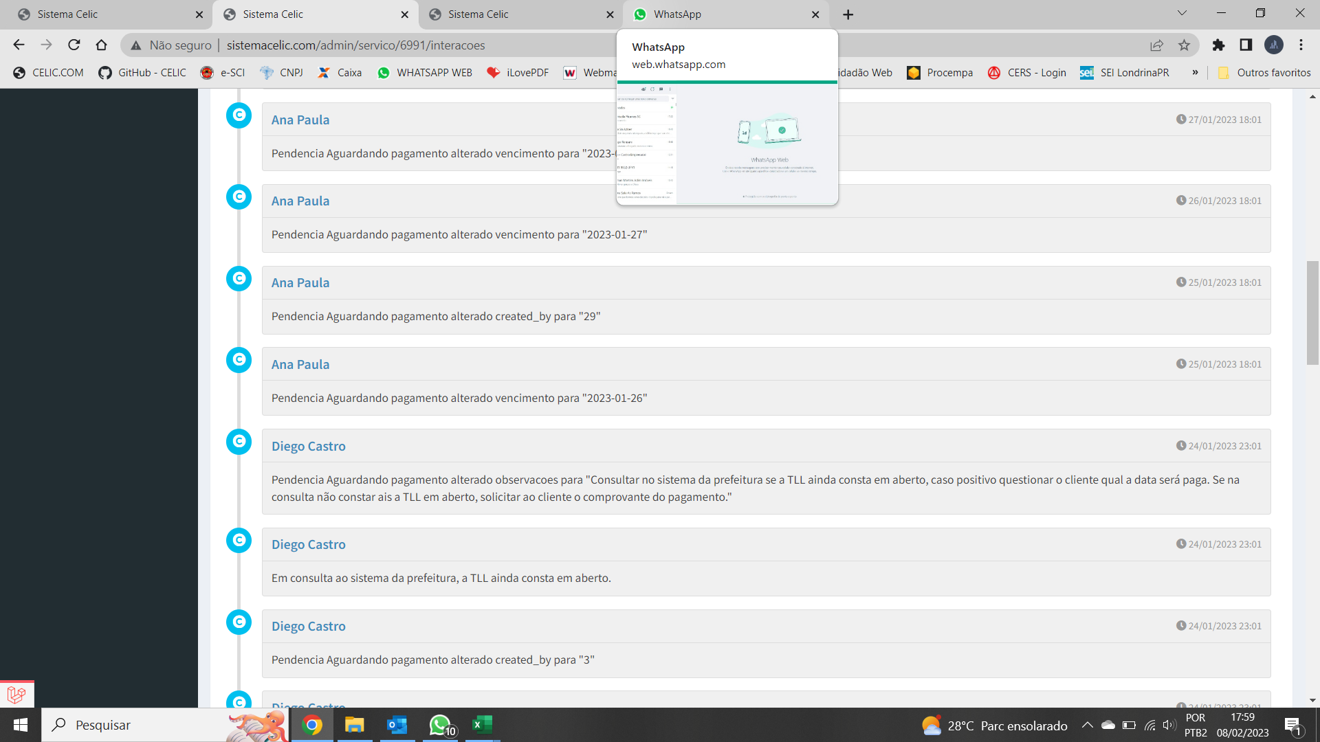 Melhoria Histórico (#320) · Issues · Bruno Carvalho / sistemacelic · GitLab