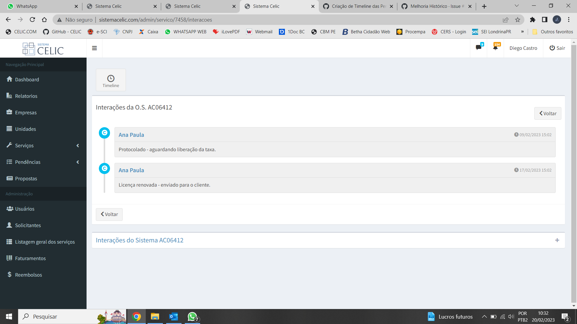 Melhoria Histórico · Issue #320 · fullcontent/sistemacelic · GitHub