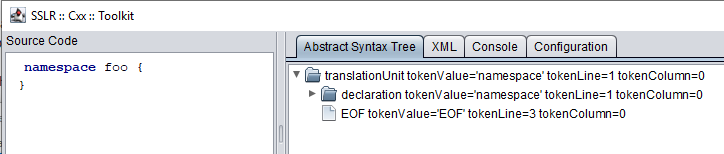 namespace declarations produces "C++ Parser can't read code. Declaration is skipped." errors ...