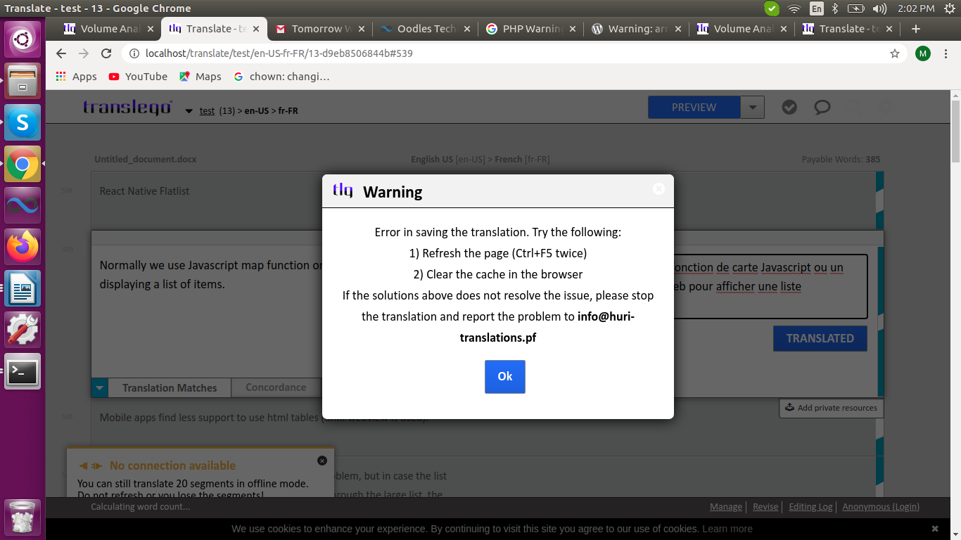 The analysis seems not to be running. Contact the owner of this Matecat instance. · Issue #1753 ...