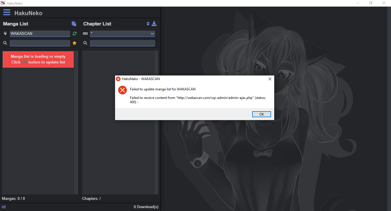 Failed update manga list for WAKASCAN · Issue #1233 · manga-download/hakuneko · GitHub