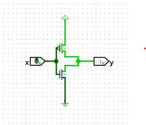 Problem while implementing not gate with transistors · logisim ...
