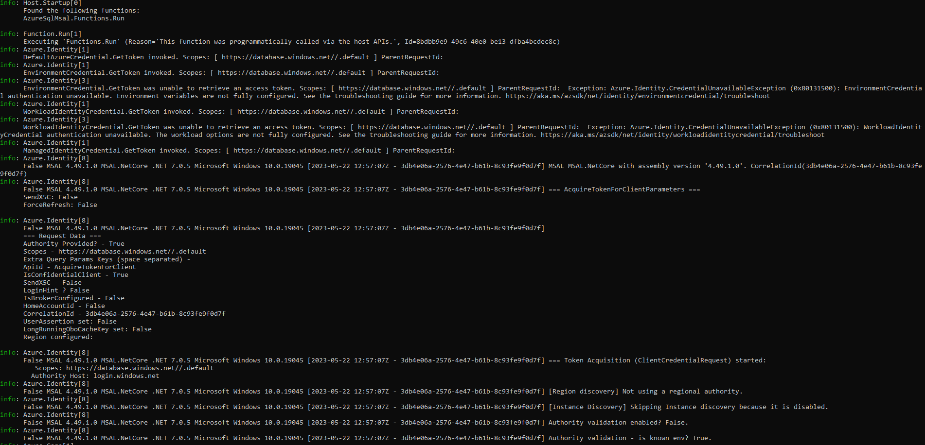 Issues with web job that uses Managed Identity to connect to Azure SQL Database · Issue #2983 ...