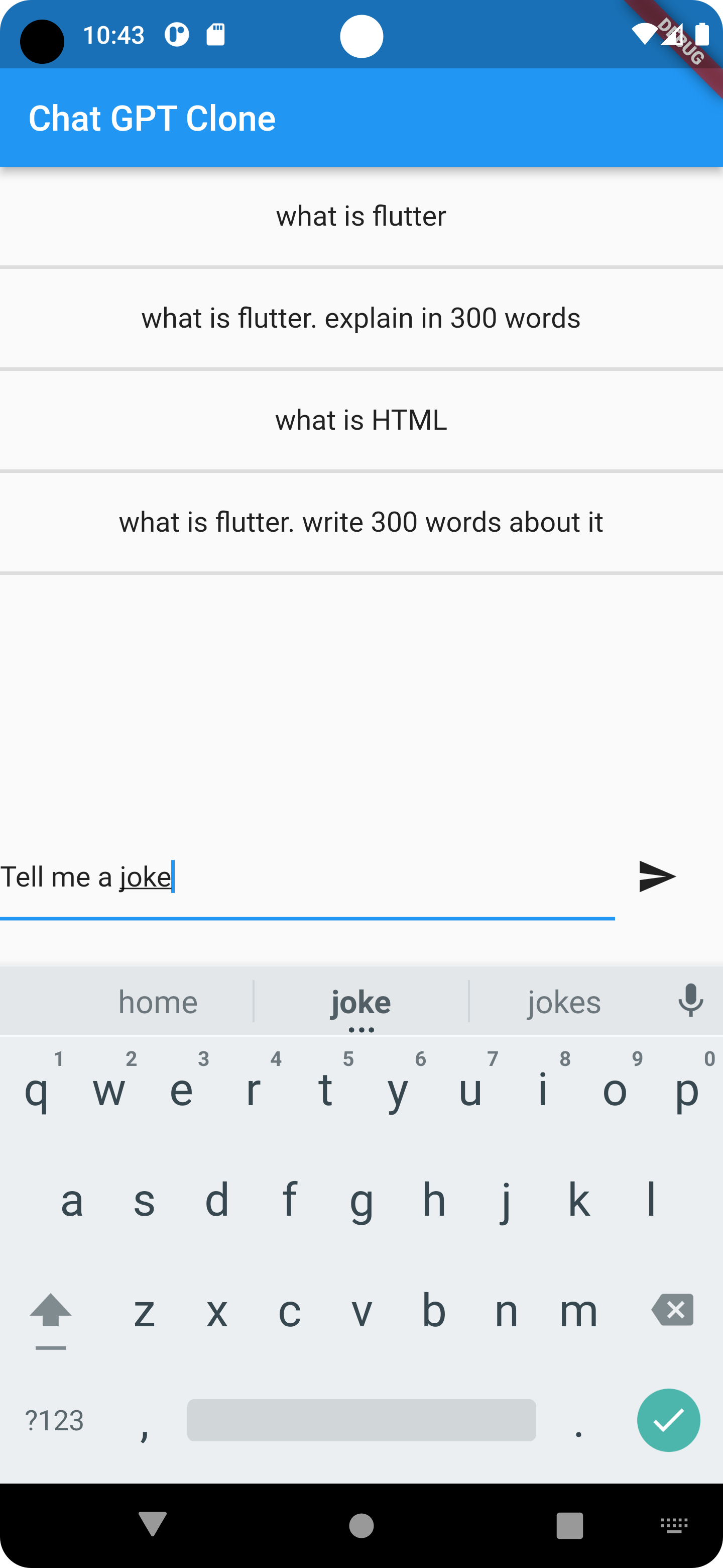 GitHub - WilfredAlmeida/chatgpt-clone-gdsc: ChatGPT Clone Flutter App for session at GDSC TCET