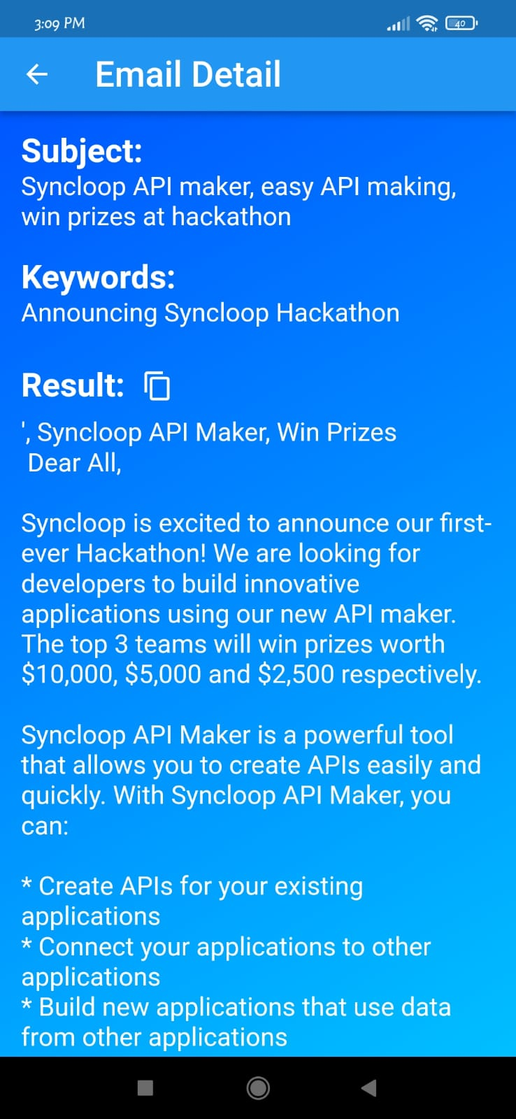 GitHub - WilfredAlmeida/syncmail: AI Email Generator Flutter app, built using Syncloop