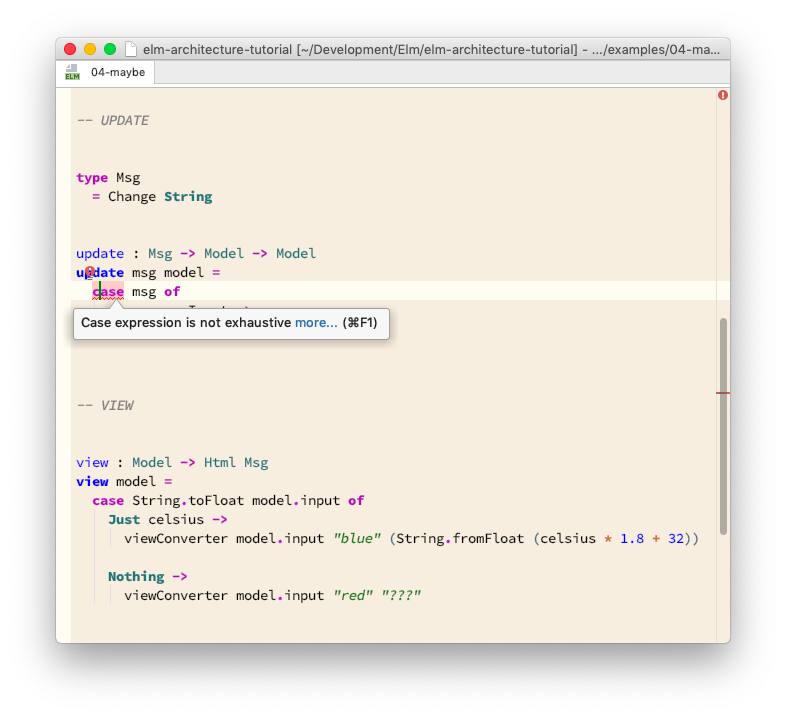 Incorrectly Flagged Case Statements · Issue 260 · Intellij Elm Intellij Elm · Github