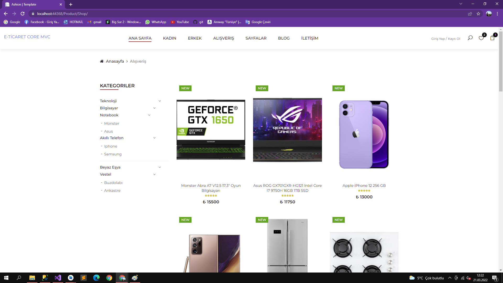 GitHub - ersinbulut/EticaretCOREMVC: Murat Yücedağ Asp.Net Core 5.0 Proje Kampı 2. Proje