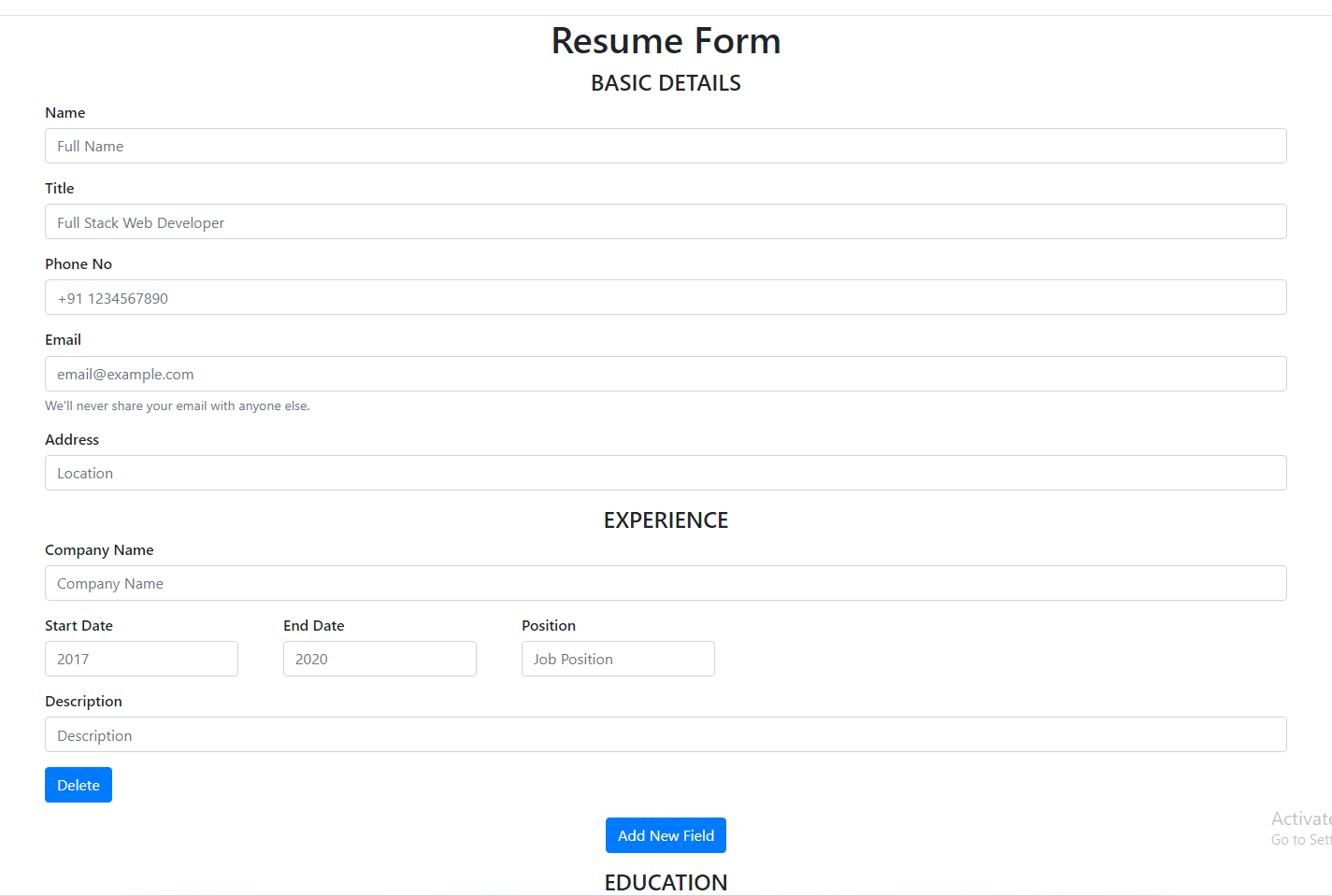 GitHub - rajkumar-cmd/resume-builder: It is a website designed as a resume builder, offering a ...
