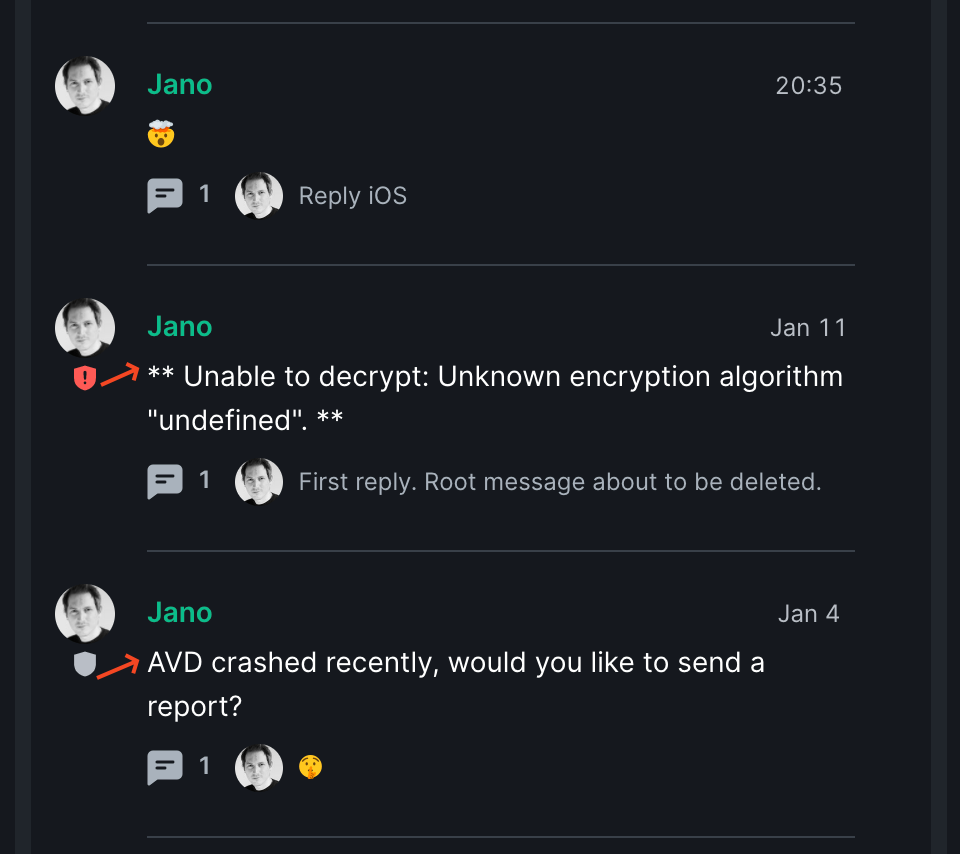 Place the encryption shield for thread tiles in the same place as regular message tiles · Issue ...