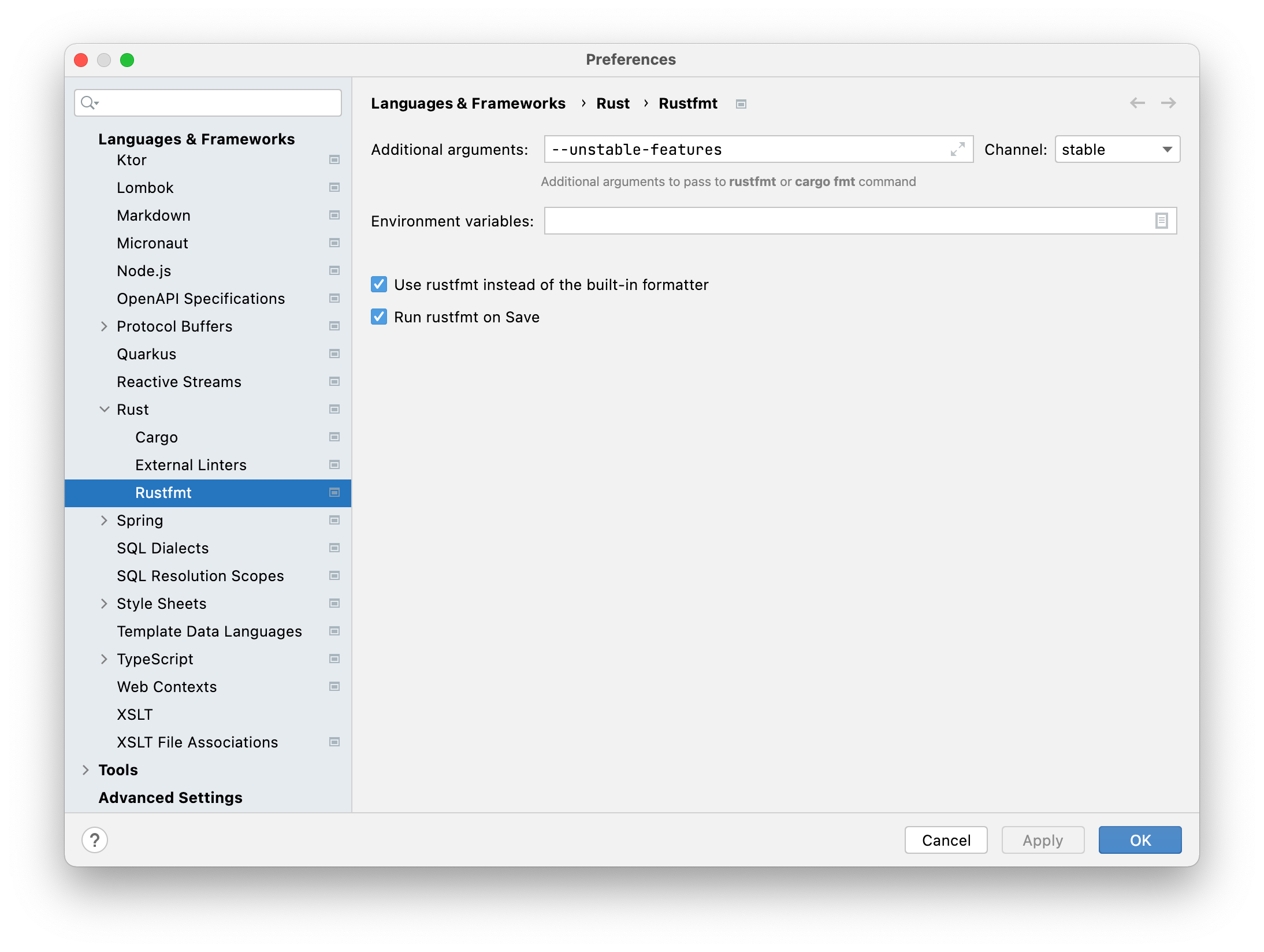 Support `cargo Nightly Fmt` Improve Rustfmt Warningerror Visibility · Issue 7422 · Intellij