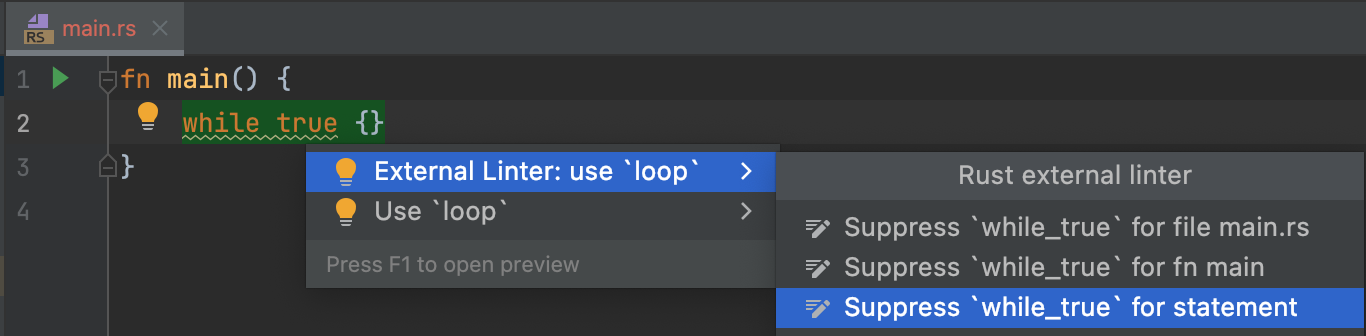 Provide lint-based suppress quick-fixes for external linter annotations ...