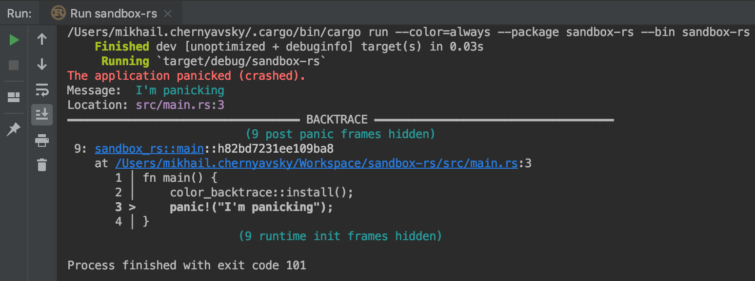 Stderr is not a tty, which means color-backtrace disables coloring · Issue #4061 · intellij-rust ...