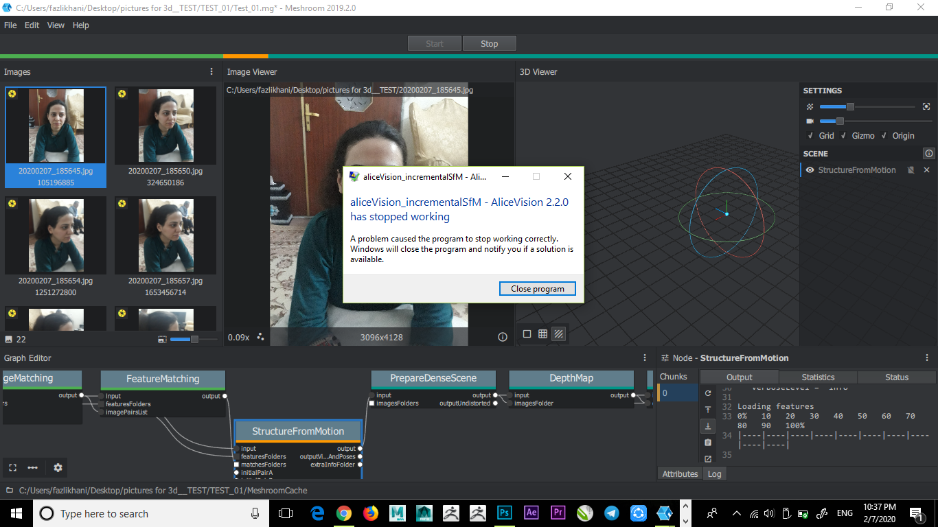 incrementalSfM has stopped working · Issue #781 · alicevision/Meshroom · GitHub