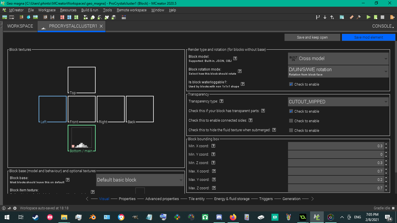 The cross model are off places · Issue #886 · MCreator/MCreator · GitHub
