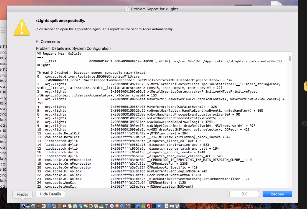 Mac Users getting a crash on opening the sequencer in .35 · Issue #2905 · xLightsSequencer ...