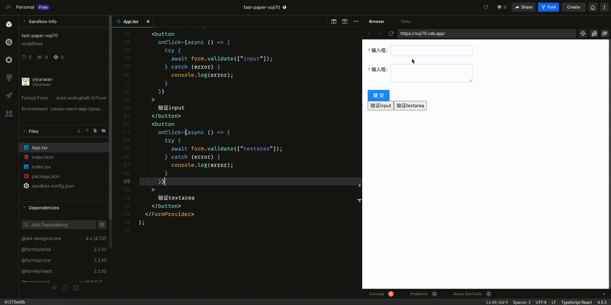 [Bug Report] form.validate与预期不符 · Issue #3521 · alibaba/formily · GitHub