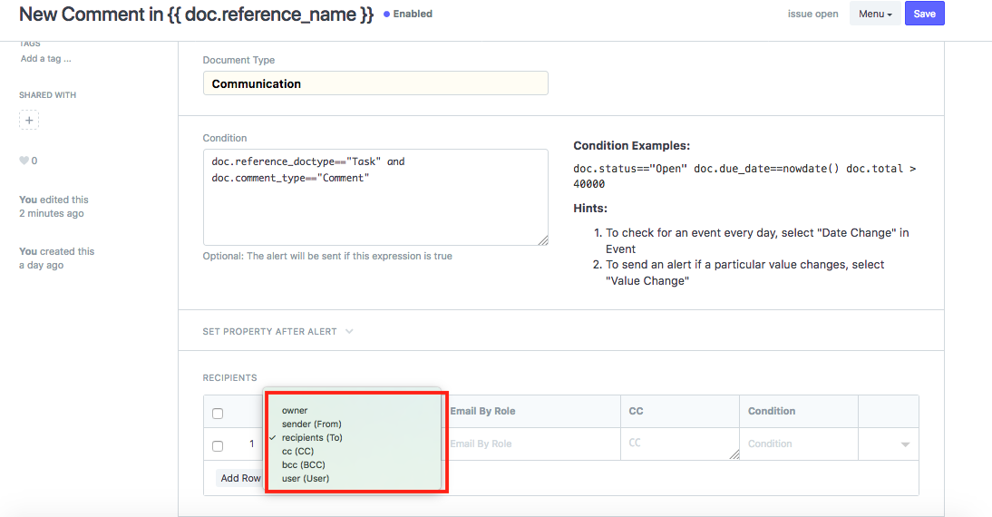 Email notification to all users who wrote comment/assigned to task · Issue #13309 · frappe ...