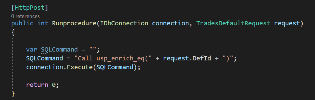 Stacked in passing lookup value to stored procedure using serenity ...