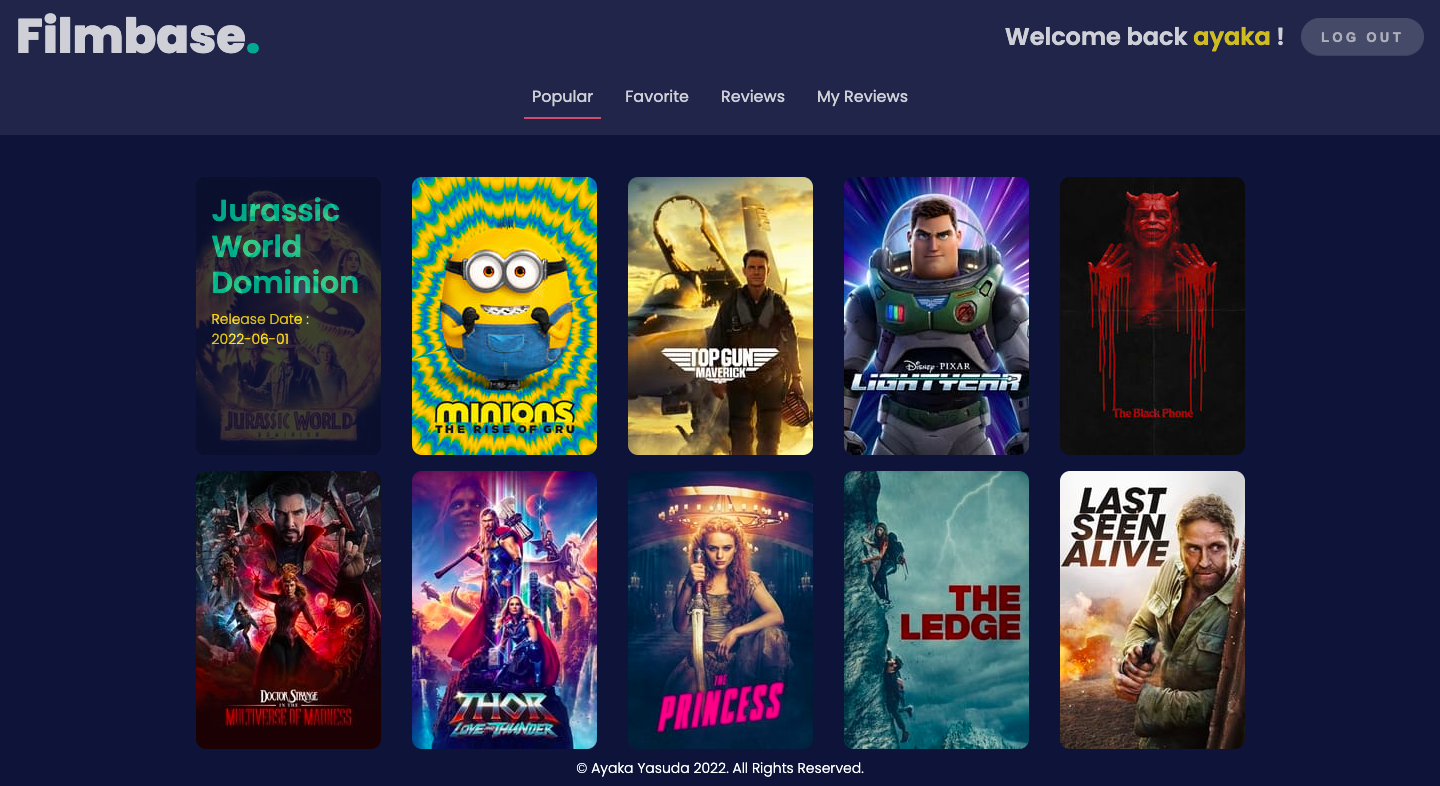 GitHub - AyakaYasuda/filmbase-frontend: A movie app that allows users to post reviews