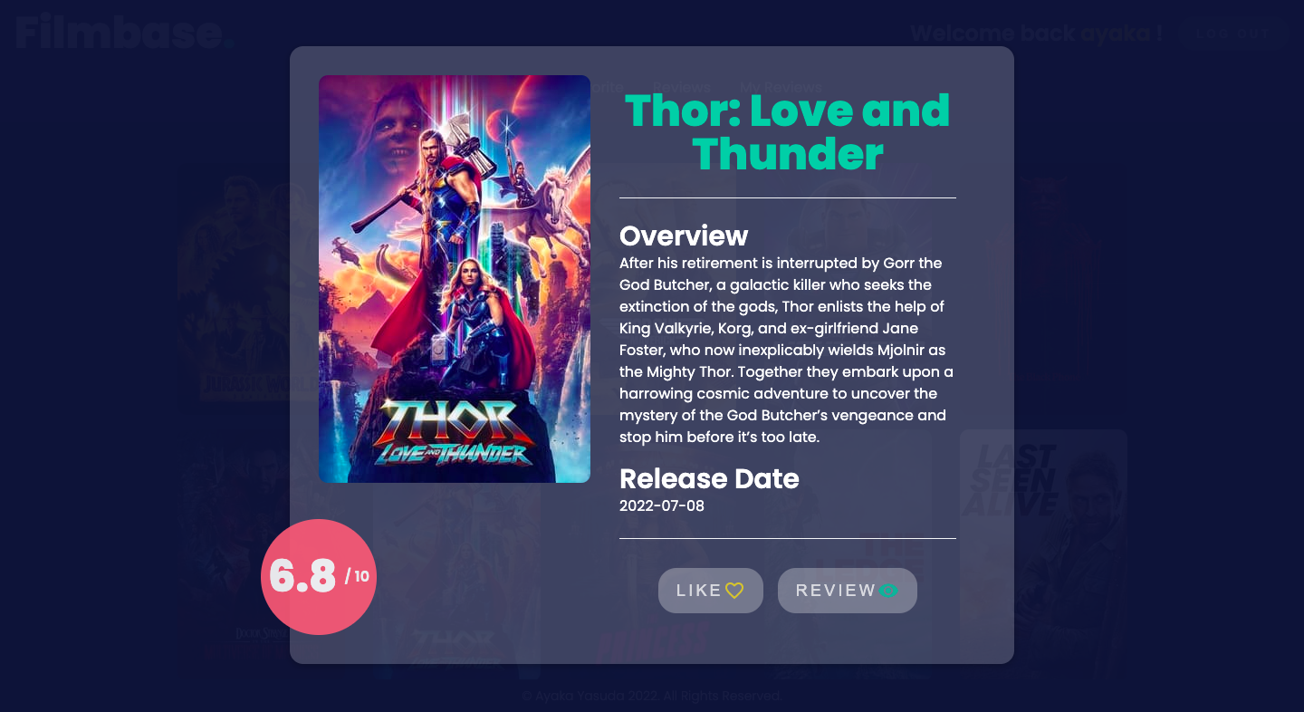 GitHub - AyakaYasuda/filmbase-frontend: A movie app that allows users to post reviews