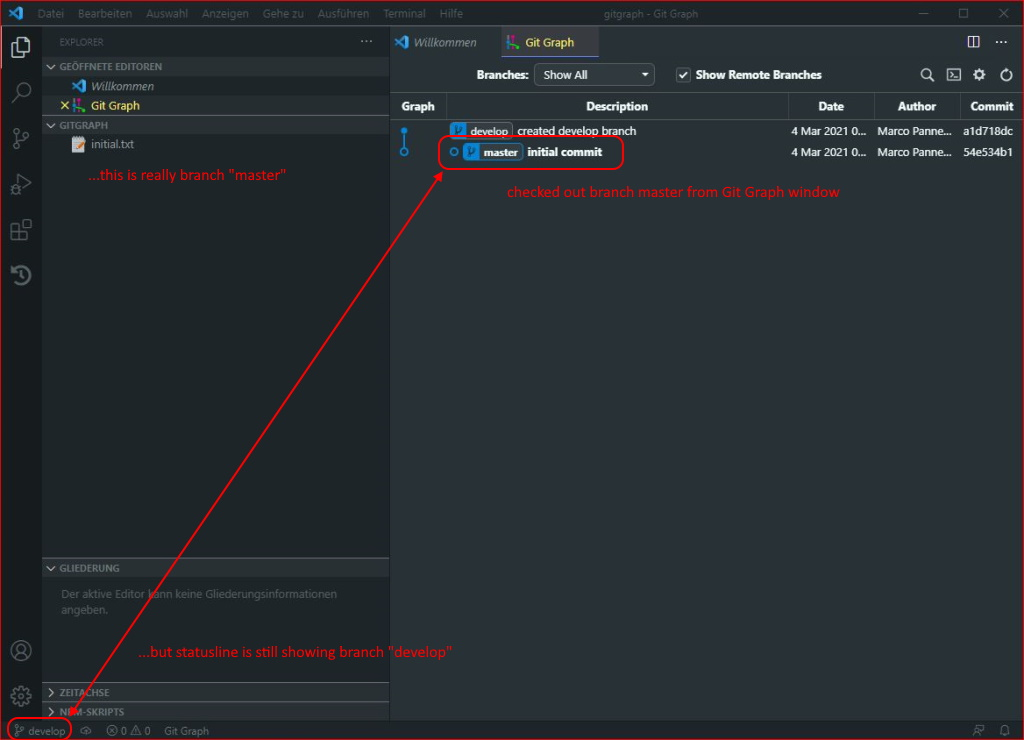 Statusline is not updated when checking out a branch from gitgraph window · Issue #472 ...